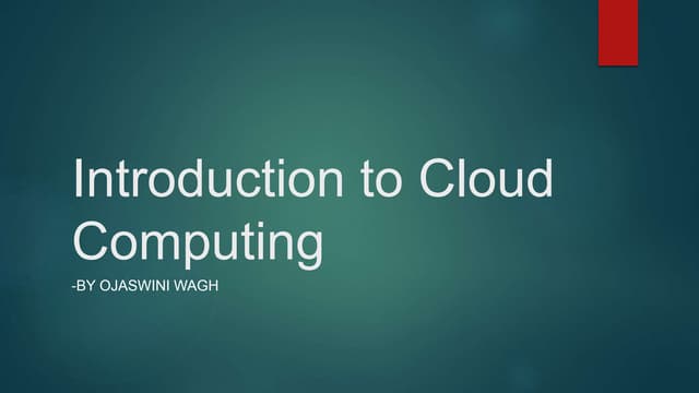 Introduction To Cloud Computing Pptx