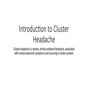 Introduction to Cluster Headache for public | PPTX