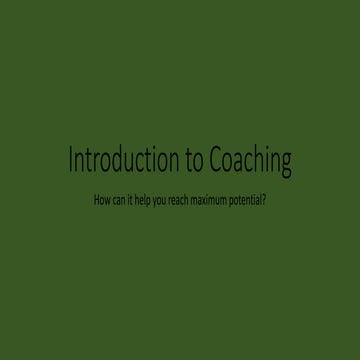 Introduction to coaching | PPTX