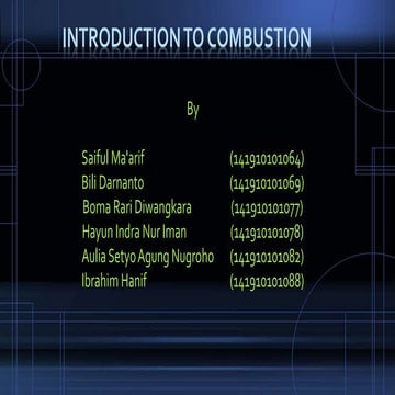 Introduction to combustion | PPTX