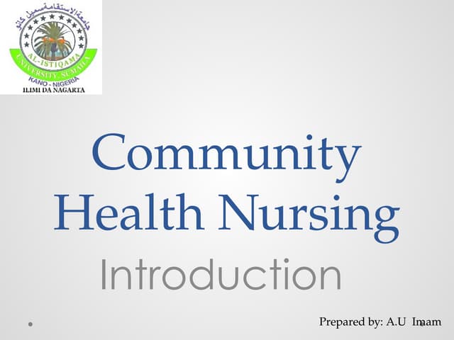 COMMUNITY HEALTH NURSING DIAGNOSIS | PPTX
