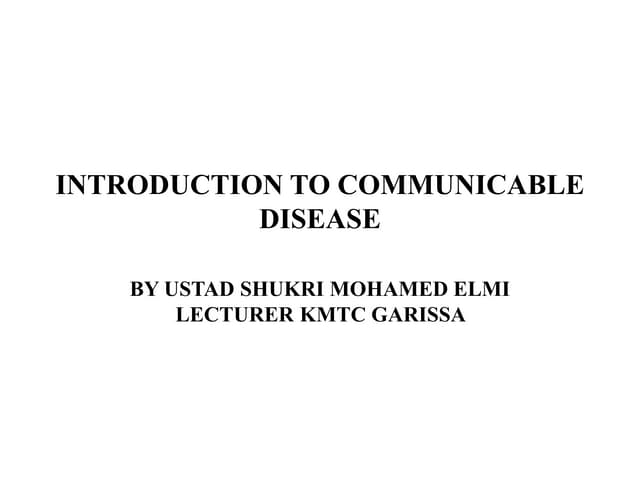 Prevention and control of infectious diseases | PPT