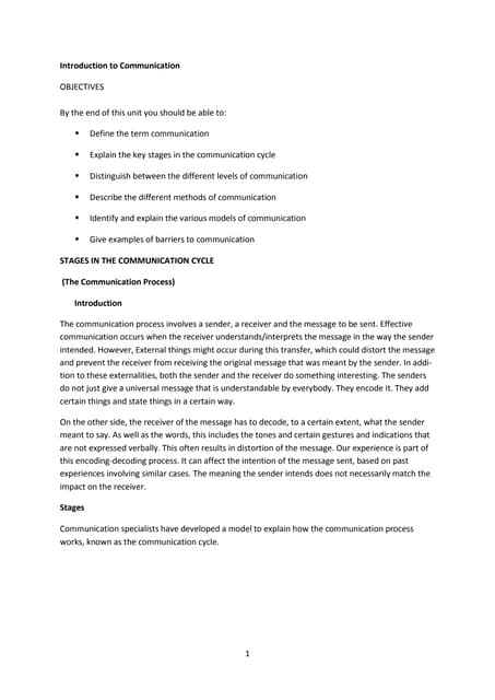 Communication Cycle | Communication | Communication process | PPT