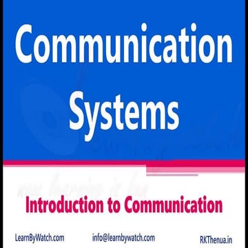 Introduction to communication | Communication Systems | PPTX