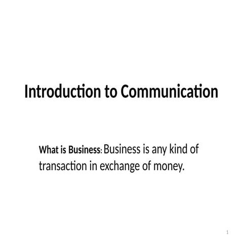 Introduction to Communication Business Communication Copy | PPTX