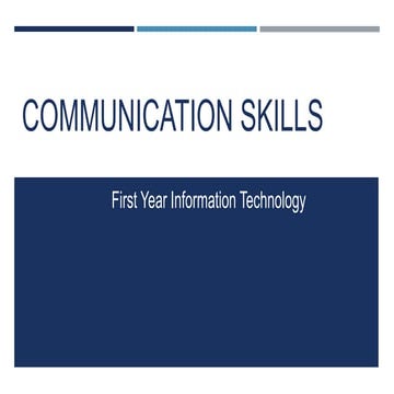 Introduction to communication skills | PPTX