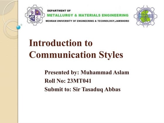 UNIT II Commuication style | PPT
