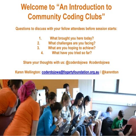 An Introduction To Community Coding Clubs Coderdojo Wa Ppt Free Download