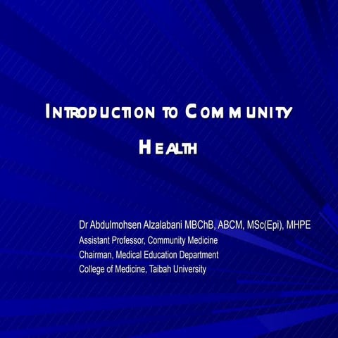 Introduction to community health | PPT