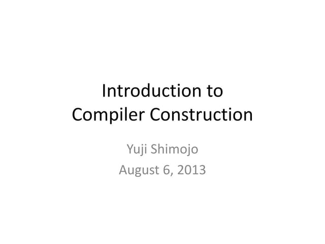 Introduction To Compiler Construction Pptx Programming Languages 1988