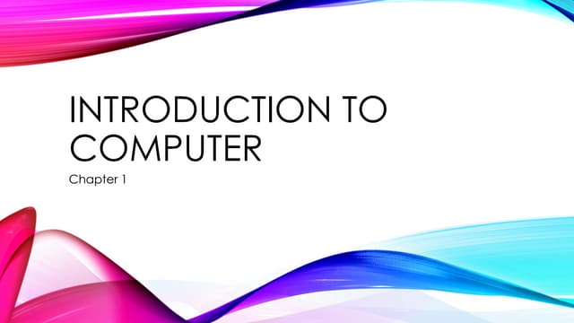 Introduction to computer | PPT Introduction to computer | PPT