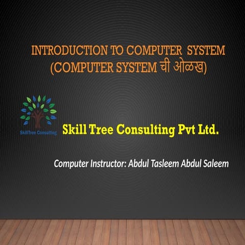 Introduction to Computer it has detail about computer parts | PPT