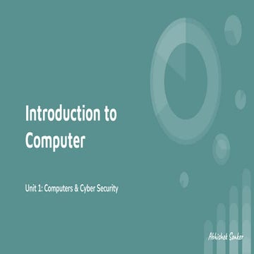 Introduction to Computer & Cyber Security | PDF