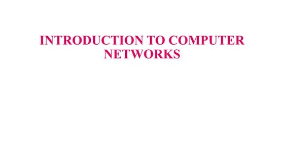 Introduction to computer network | PPTX