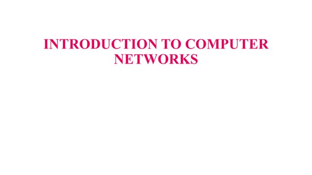 Introduction to computer network | PPTX