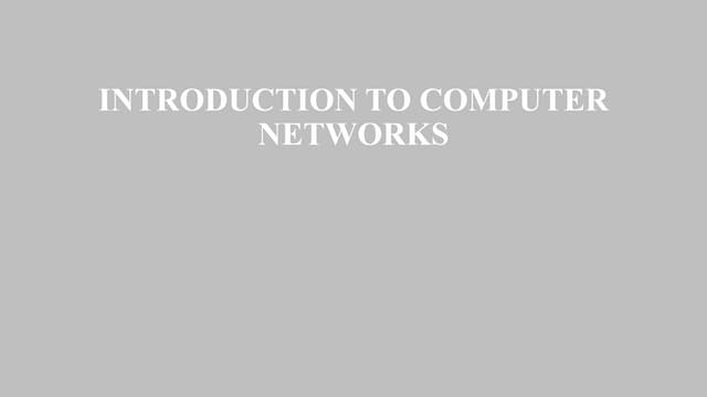 Introduction To Computer Networks Unit1 Ppt