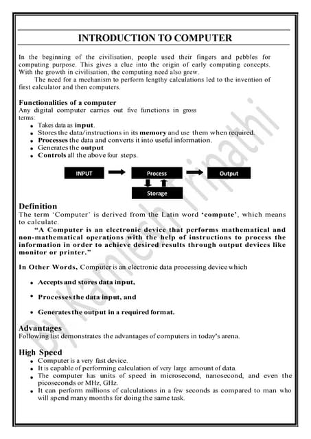 Presentation on computer system | PPTX