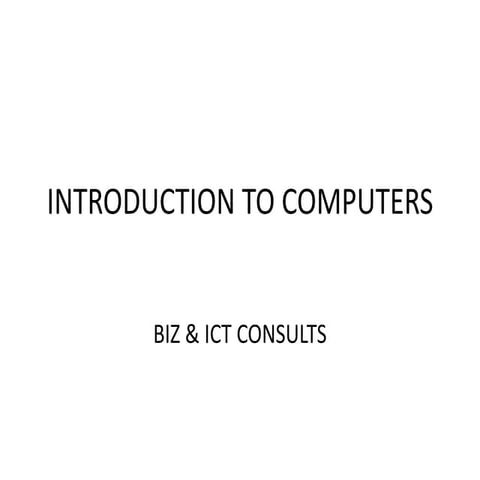 Introduction to computers notes | PPTX