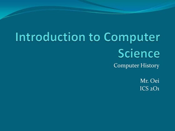 Introduction To Computer Science Ppt