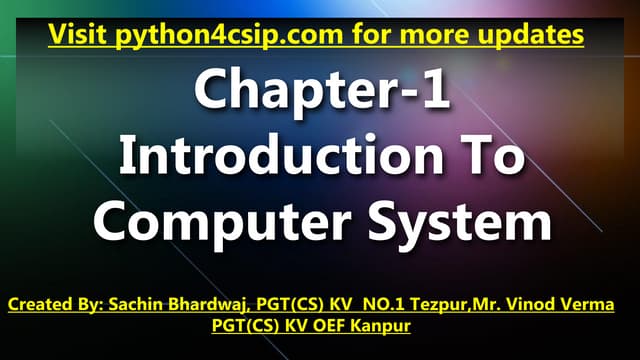 Computer system organization || Class 11 | PDF