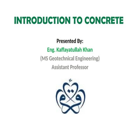 Introduction of Concrete in Civil Engineering Industry | PPTX