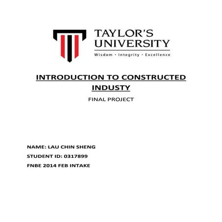 Introduction to construction industy final project | PDF