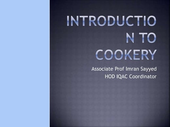 Introduction to cookery | PDF