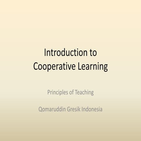 Introduction to cooperative learning | PPTX