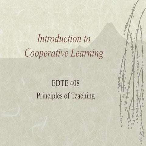 Introduction To Cooperative Learning Ppt