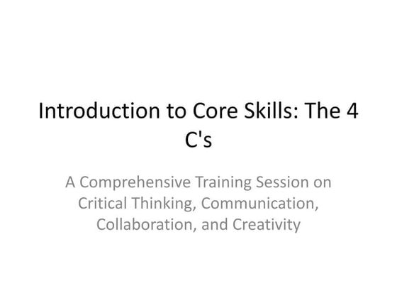 The 4C's of 21st Century Skills | PDF | Education