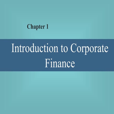 Introduction to corporate finance | PPTX