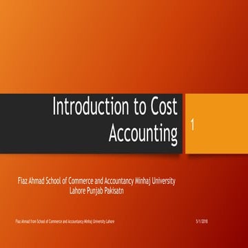 Introduction to cost accounting | PPT