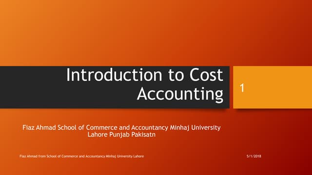 Introduction of cost and managerial accounting | PPT