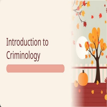 Introduction to Criminology for criminology | PPTX