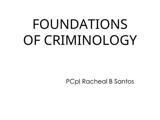 CRIMINOLOGY: An Introduction and Overview | PPTX | Crime & Harmful Acts ...