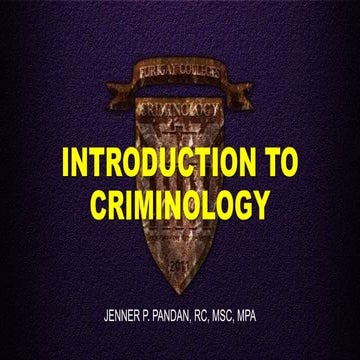 Introduction to criminology lecture 1 module 1 | PPTX | Crime & Harmful ...