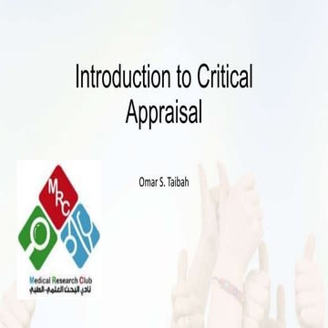 Introduction to critical appraisal | PPSX