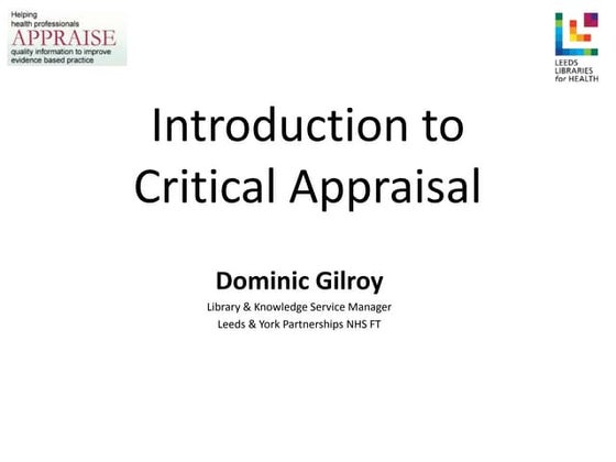 Critical appraisal | PPT