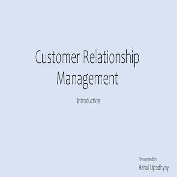 Introduction to Customer Relationship Management | PPTX