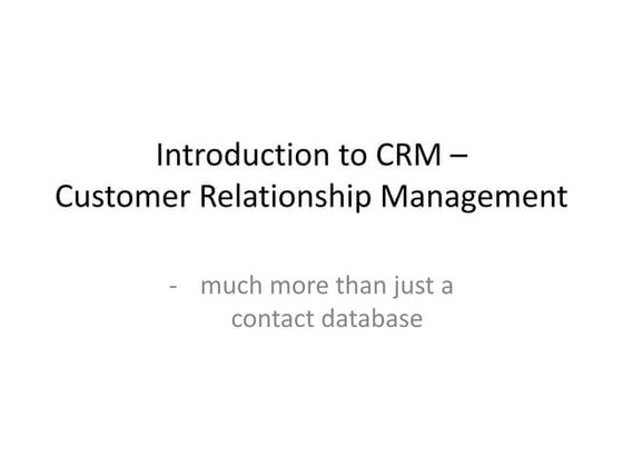 Customer Relationship Management (CRM) Presentation | PPT