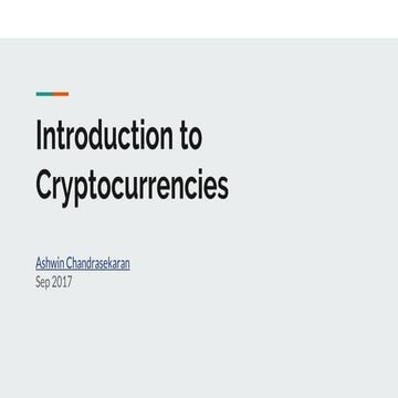 Introduction to Cryptocurrencies | PPT