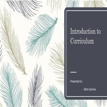 Introduction to curriculum | PPTX