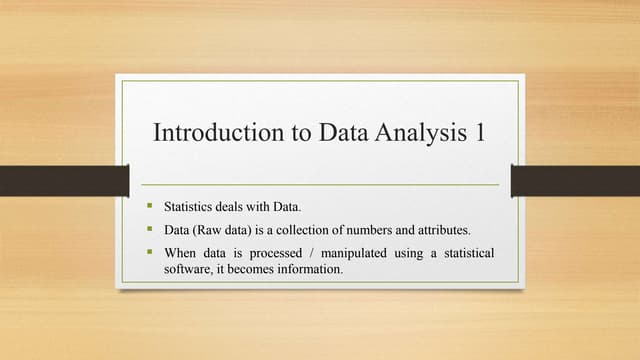 Introduction to Data Analysis for Nurse Researchers | PPTX