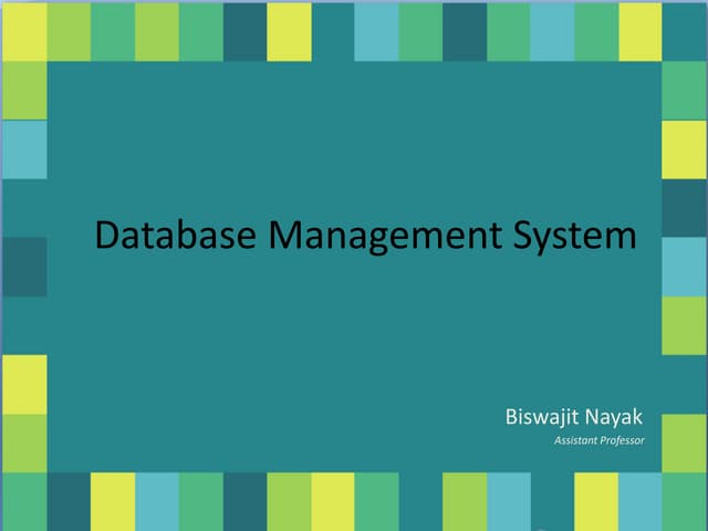 Chapter-1 Introduction to Database Management Systems | PPTX