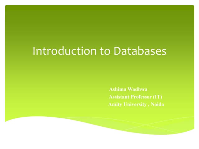 Introduction To Databases Ppt 7193