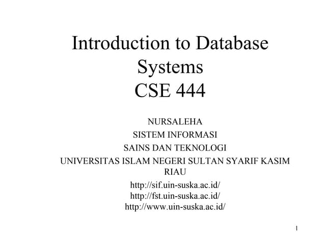 Introduction To Database Systems Cse 444 Ppt 4628