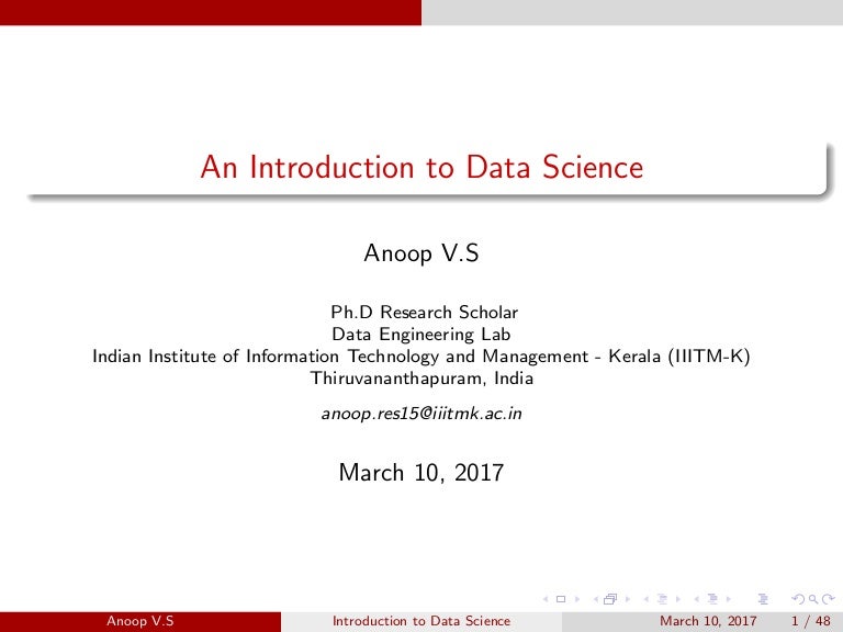 Introduction To Data Science