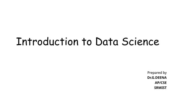 Data Science Introduction to Data Science | PPT Data Science Introduction to Data Science | PPT