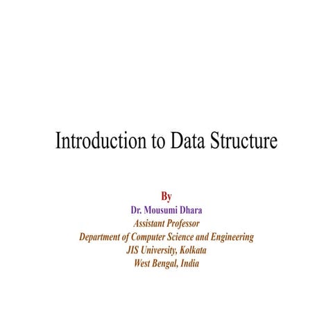 Introduction To Data Structurepptx Programming Languages Computing