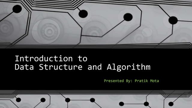 Introduction To Datastructure And Algorithm Ppt